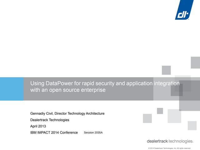 Using Ibm Datapower For Rapid Security And Application Integration With