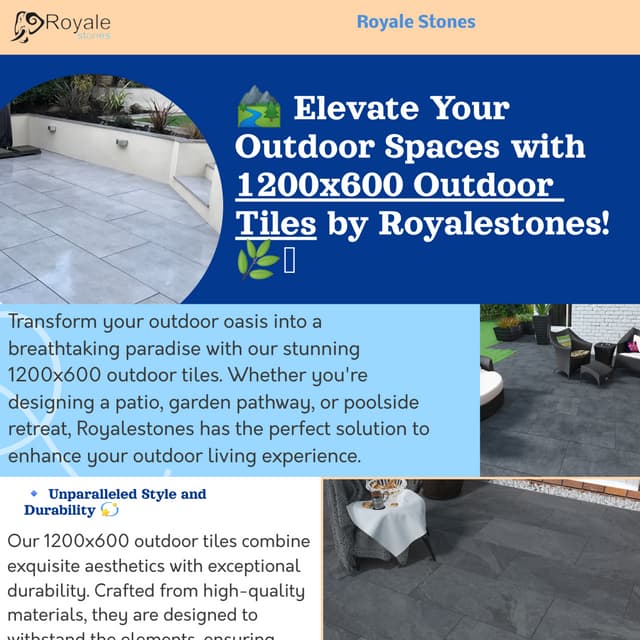 1200x600 Outdoor Tiles - Royale Stones | PDF