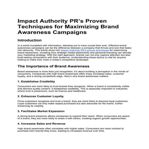 10 Effective Brand Recall Strategies | PDF