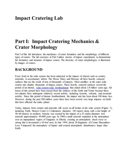 Impact Craters | PPT | Geography | Science