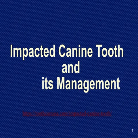impacted canine tooth: Clinical Features, Radiographic Evaluation, and ...