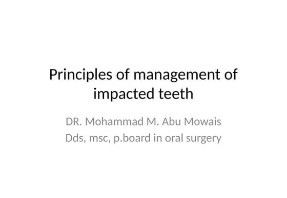 Radiographic assessment of impacted teeth | PPTX