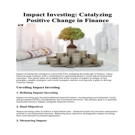 Impact Investing: Achieving Positive Change in Finance | Enterprise ...
