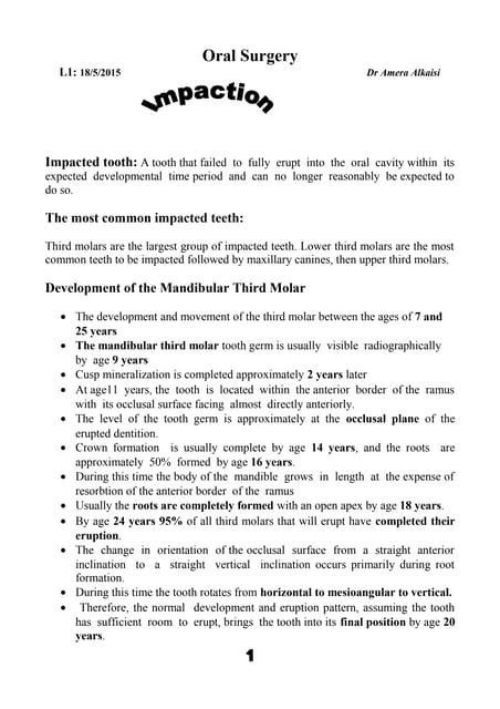 31.embedded and impacted teeth | PPTX | Dental Health | Diseases and ...
