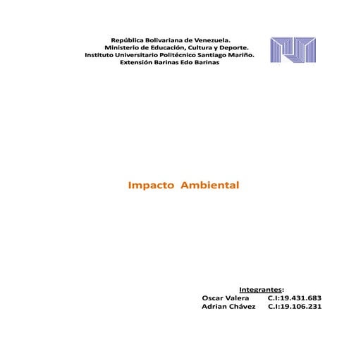 Mapa conceptual. IMPACTO AMBIENTAL | PPSX