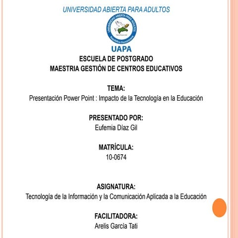 Impacto de la tecnologia en la educacion | PPTX