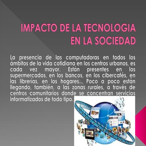 Impacto de la tecnologia en la sociedad | PPTX