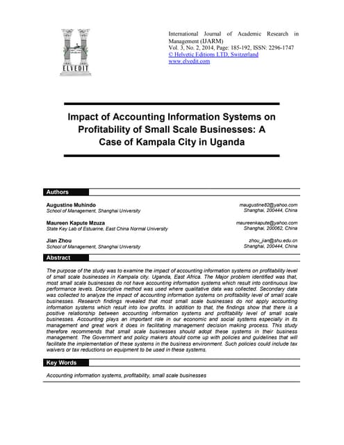 The use of accounting information systemResearchLJ-PT5.pptx | Business Accounting & Finance ...