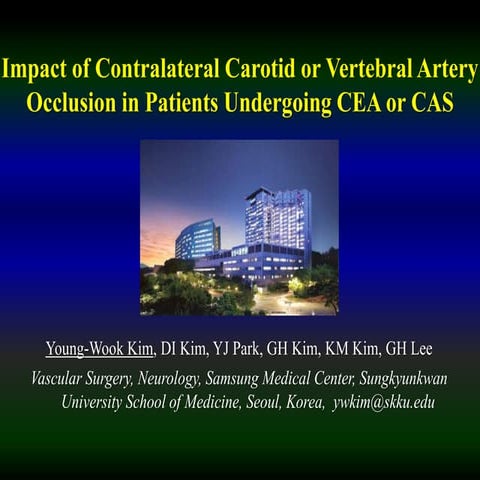 Impact of contralateral carotid or vertebral artery occlusion in ...