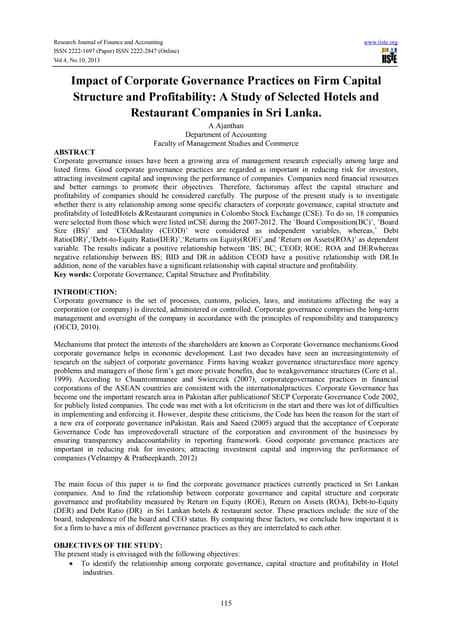 Impact of Corporate Governance on Organizational Performance | PDF