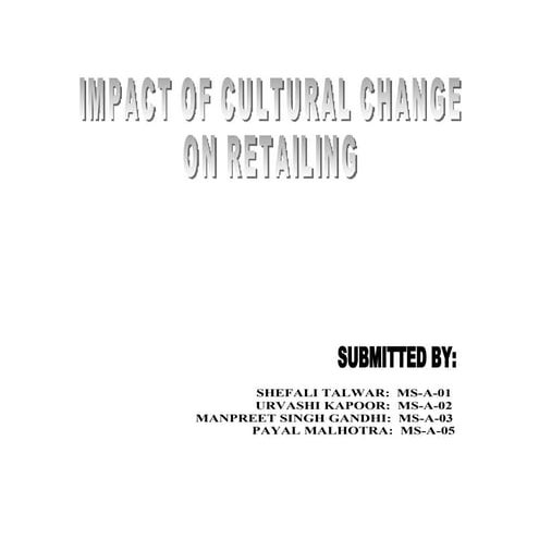 Impact of cultural change in retailing | DOC