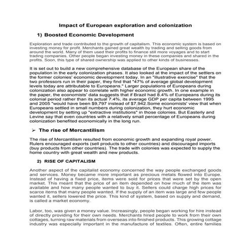 Impact of European exploration and colonization | PDF