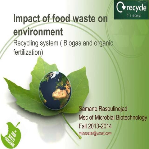 Impact of food waste on environment | PPTX