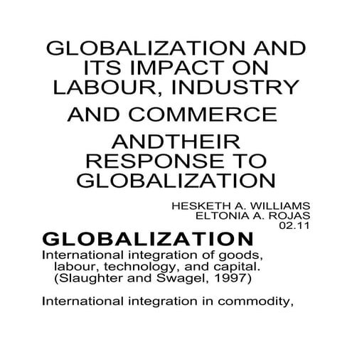 Impact of globalization on labour, commerce and industry and their ...