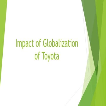 Impact of globalization on toyota motors | PPTX