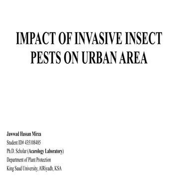 Impact of invasive insects on urban area | PPTX