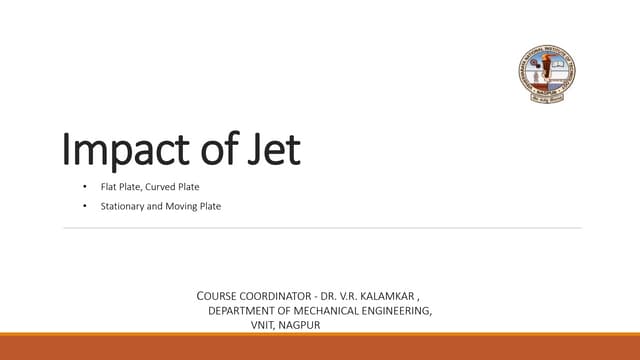 Mechanical Engineering-Fluid mechanics-impact of jets | PDF