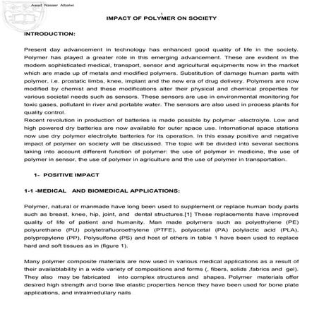 Impact of polymer on society | DOC