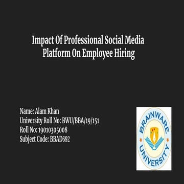 Analyzing The Effect Of Social Media On Recruitment | PDF