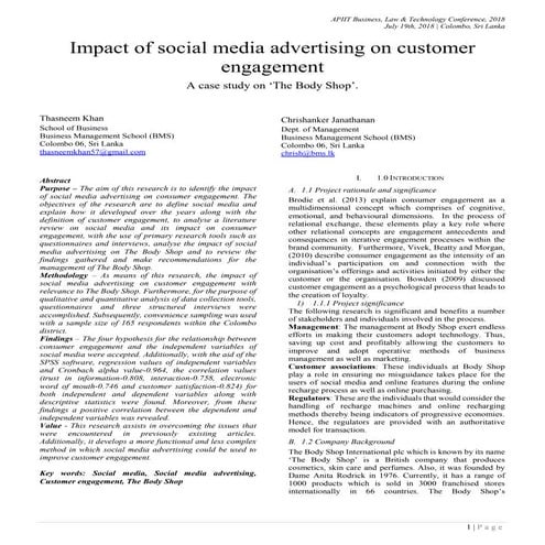 Impact of social media advertising on customer engagement a case study ...
