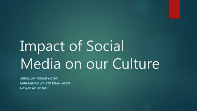 The social Media & its Impact on socity | PPTX