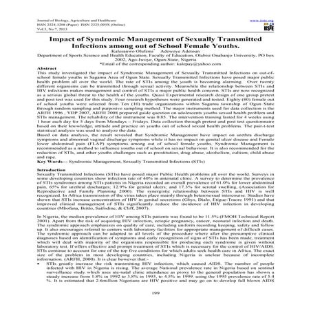 Impact Of Syndromic Management Of Sexually Transmitted Pdf 5314