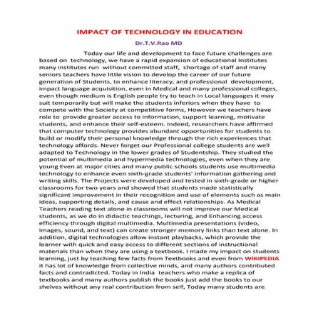 Impact of technology in education | DOCX