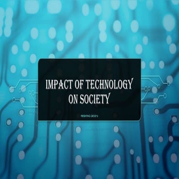 Impact on technology in society quick view | PPTX | Technology Industry ...