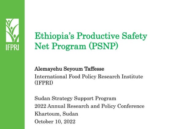 Ethiopia’s Productive Safety Net Programme | PDF