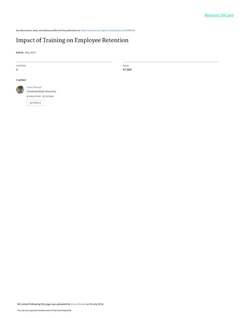 Impact of Training and Development on Employee Performance | PPT