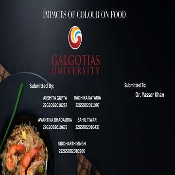 Impacts of Colour on food ppt good for student | PPTX