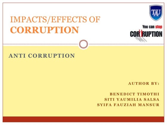 Causes and consequences of corruption | PPT