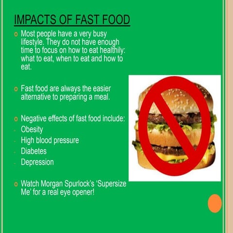 Impacts of fast food | PPTX