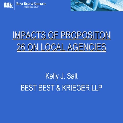 Impacts of Prop 26 on City Operations | PPT