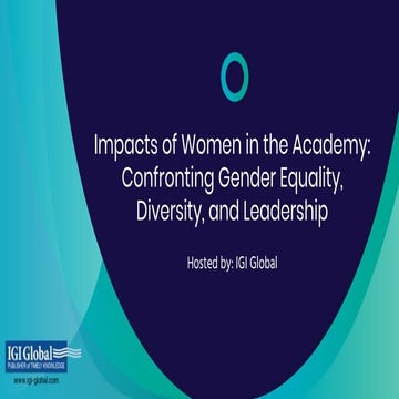 Impacts of Women in the Academy: Confronting Gender Equality, Diversity ...