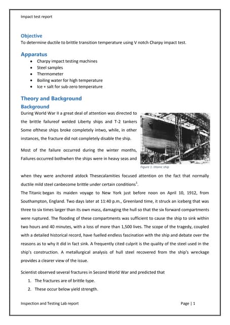 IMPACT TEST REPORT . | PDF