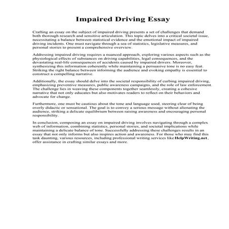 Texting While Driving Essay Outline. Trinity College of Nursing and ...