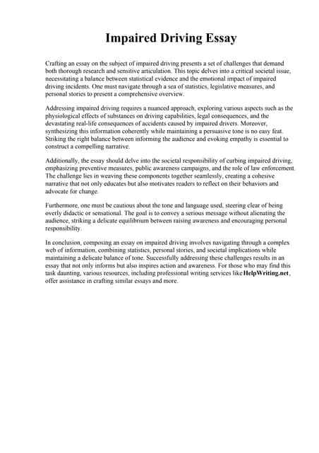 Distracted Driving Essay. North Central Michigan College | PDF