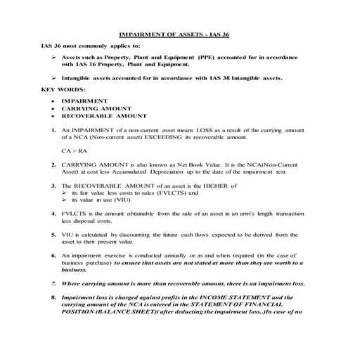 Impairment of assets | DOCX
