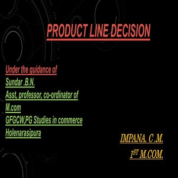 Product line decision | PPTX