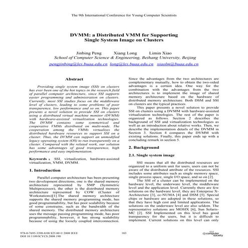 Imp (distributed vmm) | PDF