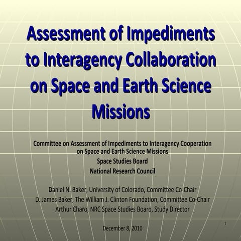 Impediments to Interagency Cooperation on Space and Earth Science ...