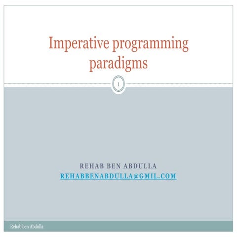 Imperative Programming Paradiiiigms Pptx