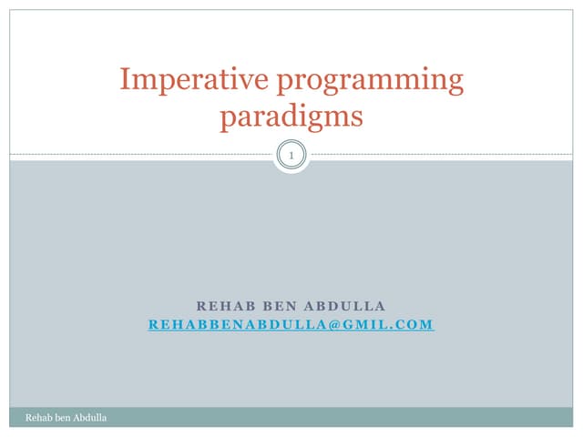 Imperative Programming Paradiiiigms Pptx