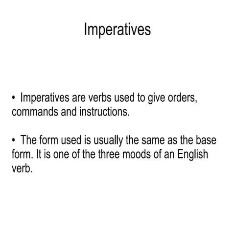 Imperatives 1 b | ODP