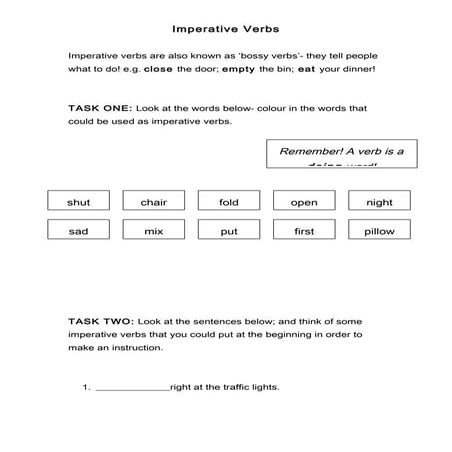 Imperatives & sequence adverbs | DOC