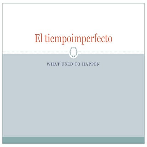 Imperfect tense | PPT