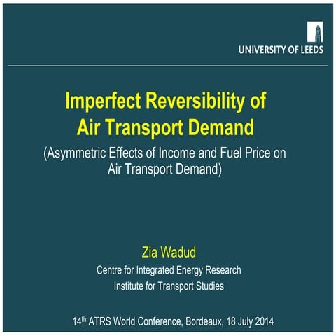 Imperfect reversibility of air transport demand | PDF
