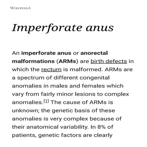 Imperforate anus | PDF