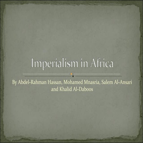 Imperialism In Africa | PPT